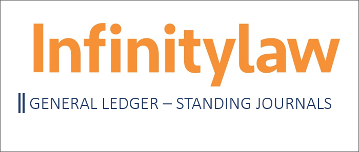 General Ledger - Standing Journals