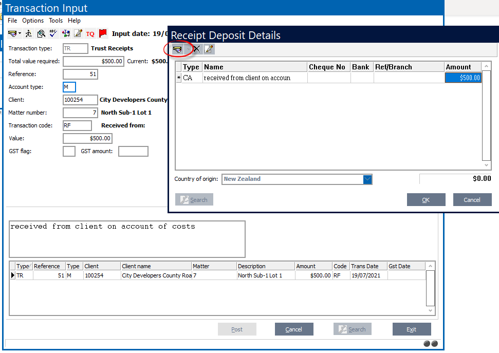 Receipt Details - Emailing