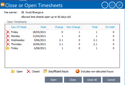 Timesheet - How to Open a Closed Timesheet