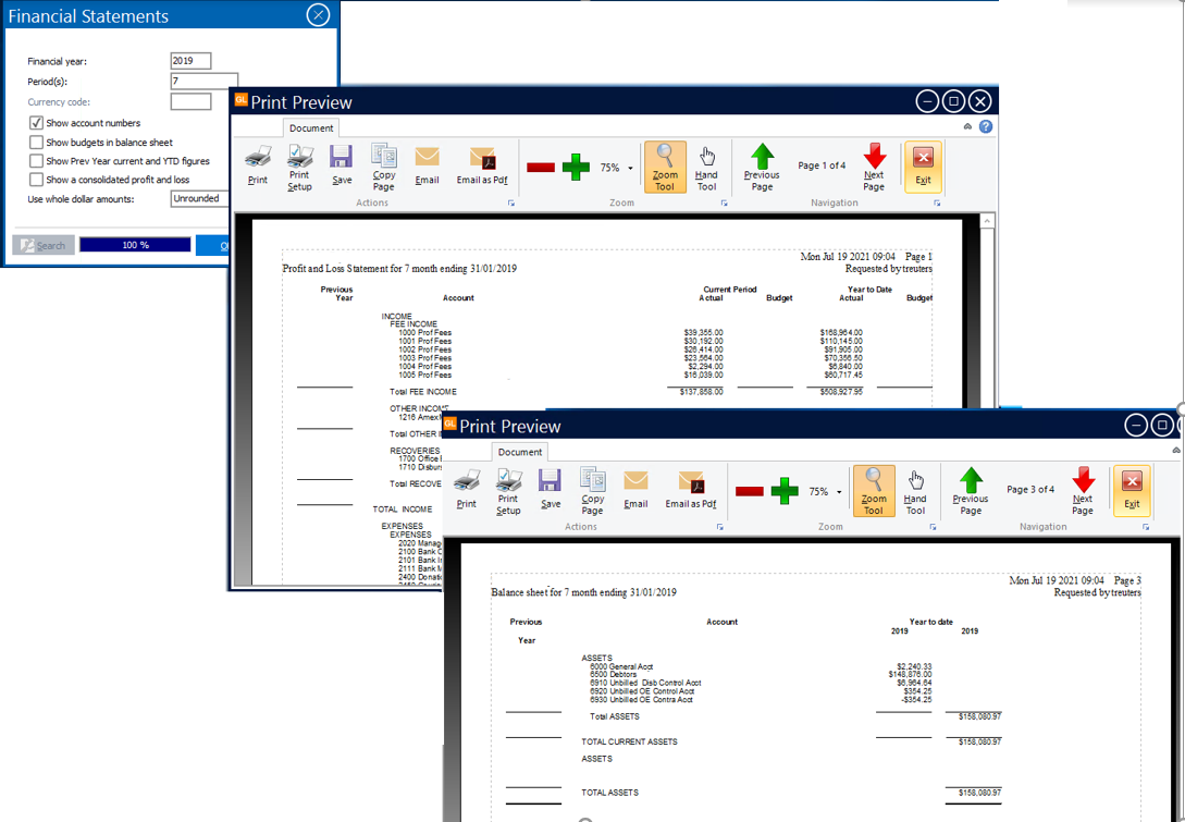 General Ledger Reports – Financial Statements vs Profit & Loss